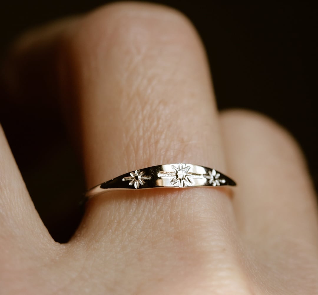 Hand Stamped Original Star Ring- North Star- Dainty Stacking- STARSHINE ...