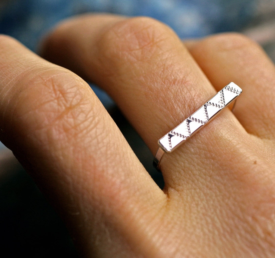 Bar Ring Line Ring Modern Ring Minimalist Ring Sterling Silver Bar Ring ...