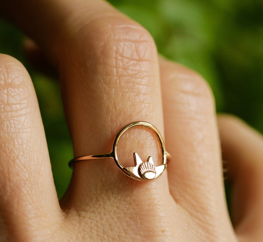 Sun Circle Ring Solid Gold Ring Dainty Ring Sterling Silver Ring ...