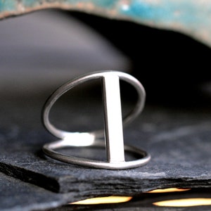 Bar Ring Modern Gold Bar Ring Minimalist Ring Cage Ring Line Ring ...