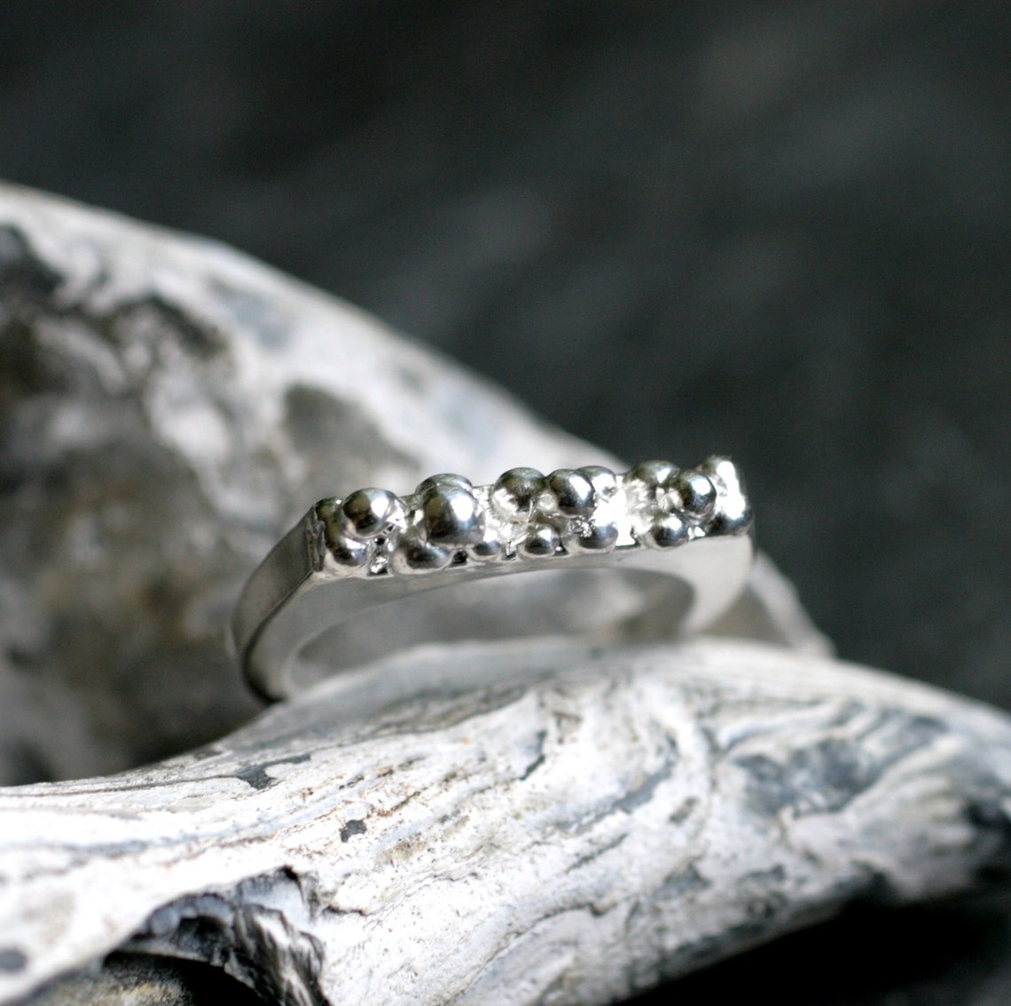 Modern Cast Ring Dot Ring Bubble Ring Lost Wax Method Ring | Etsy