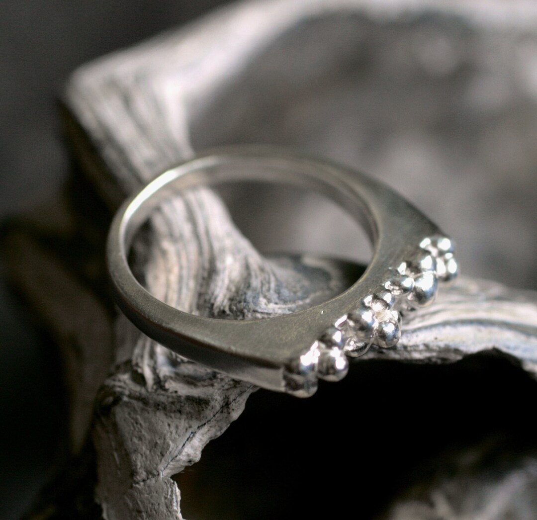 Modern Cast Ring Dot Ring Bubble Ring Lost Wax Method Ring Stackable ...