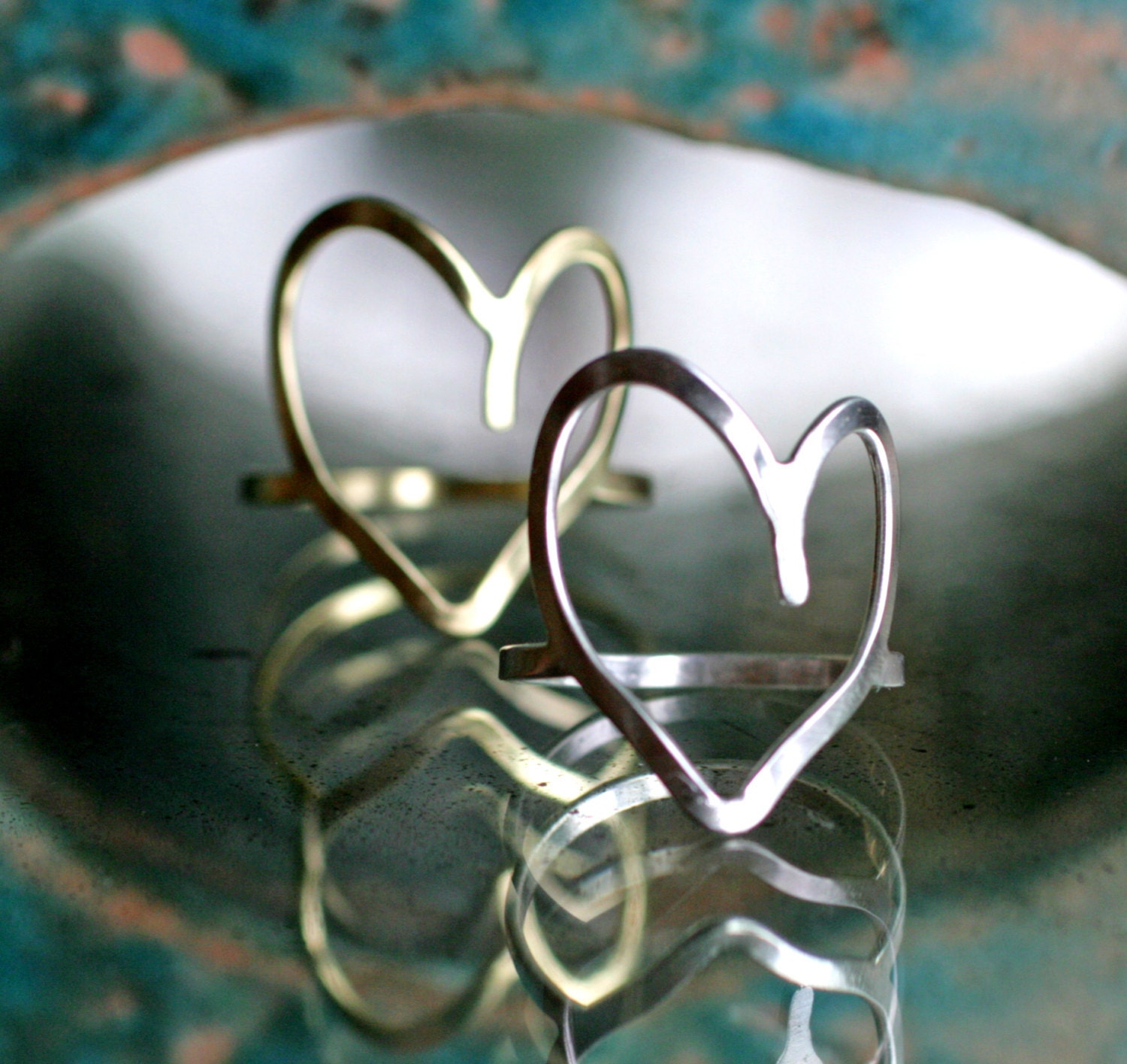 Heart Ring Gold Heart Ring Minimalist Ring Simple Heart Ring - Etsy