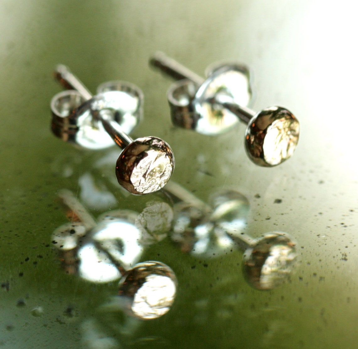 Organic Studs Solid Gold Studs Minimalist Studs Tiny Gold Studs Small ...