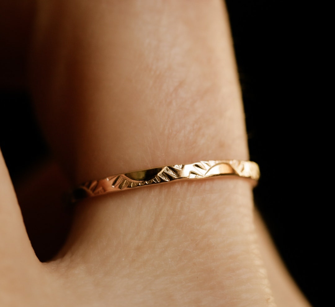 Sunshine Band- Celestial Ring- Hand Stamped Sun Stacking Ring- SUNGLOW ...