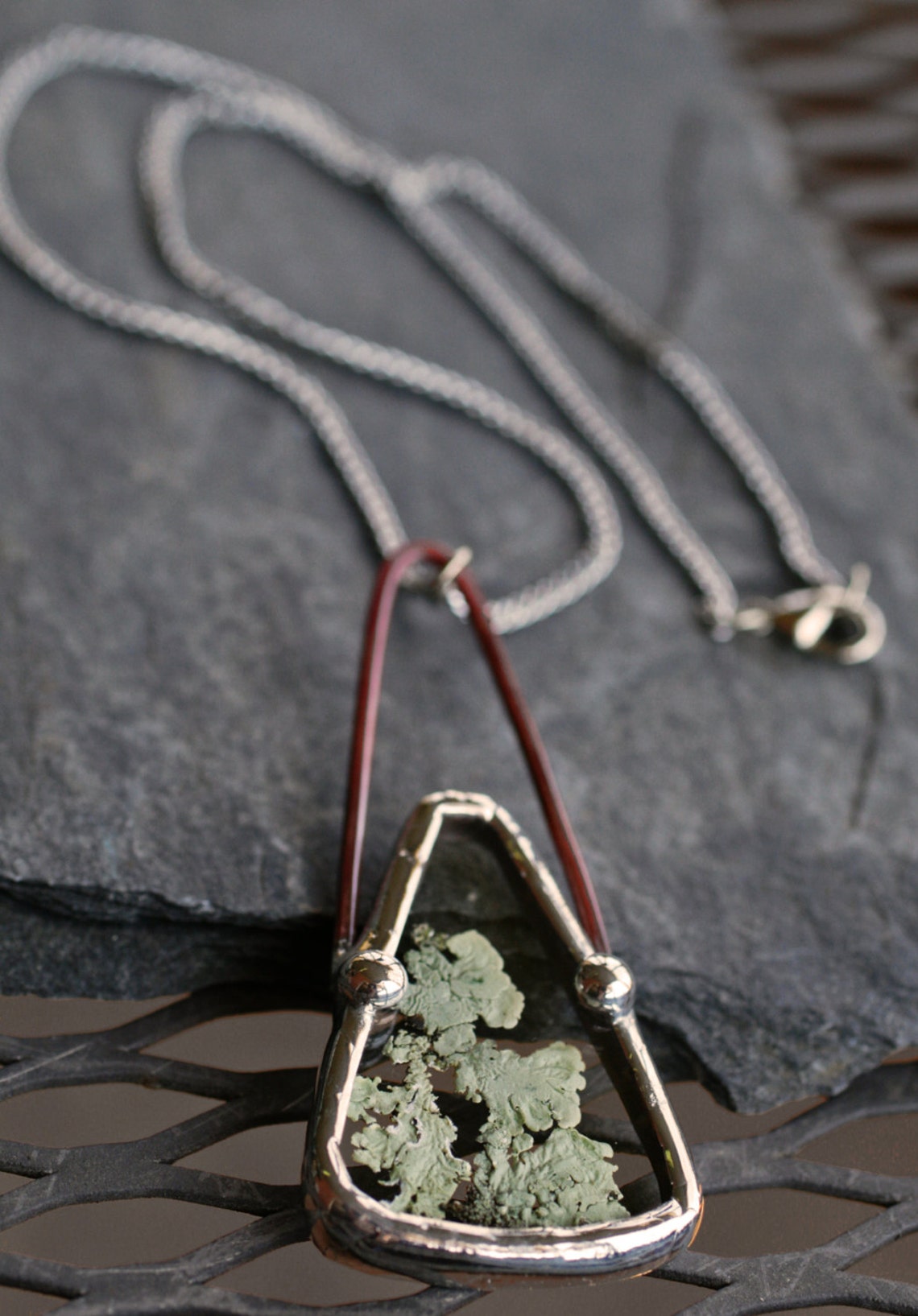 Terrarium Necklace Real Lichen Jewelry Modern Boho Necklace - Etsy