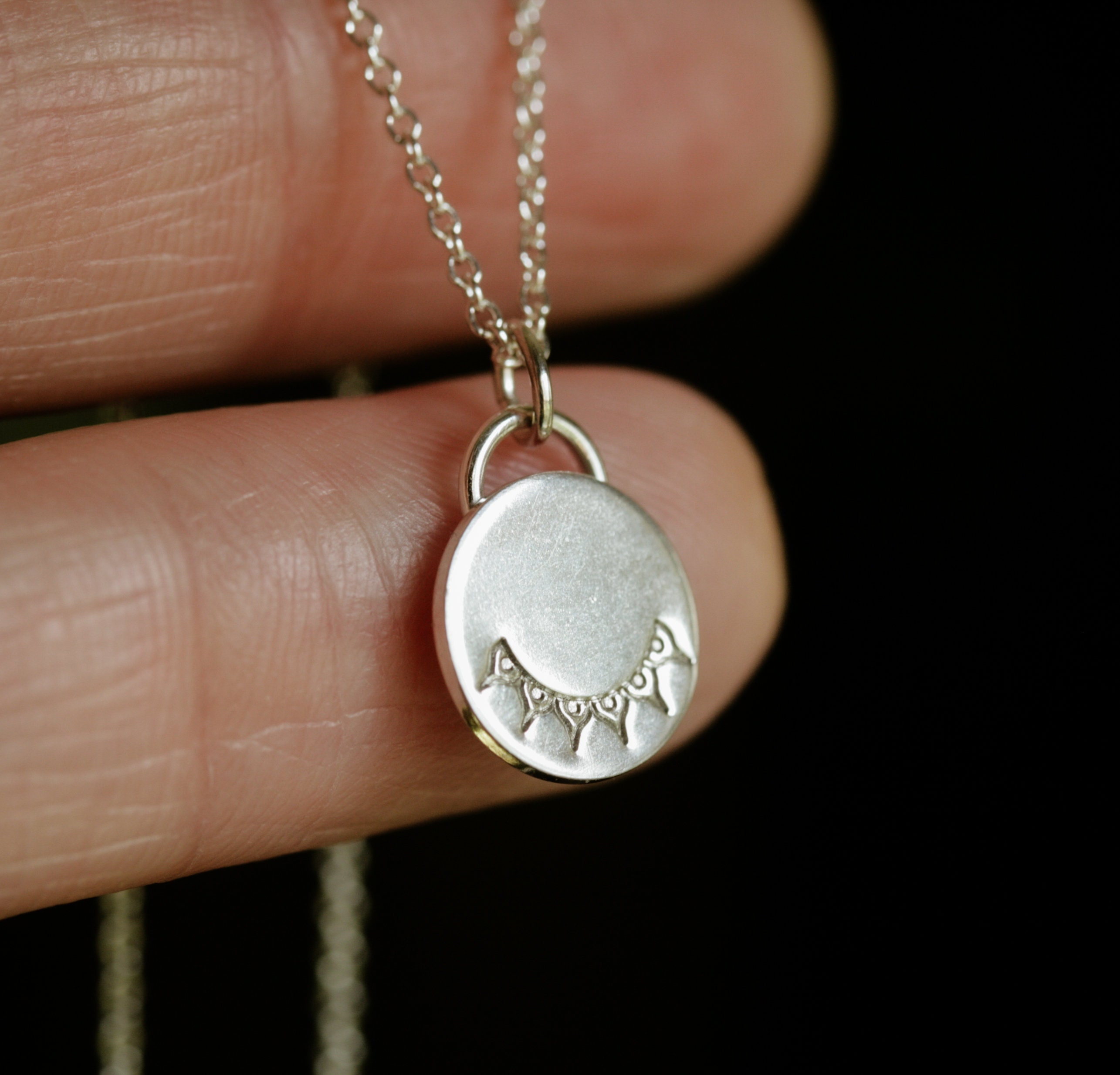 Dainty Sun Rays Dot Necklace- 14k Gold Disc Necklace- Sunshine Jewelry ...