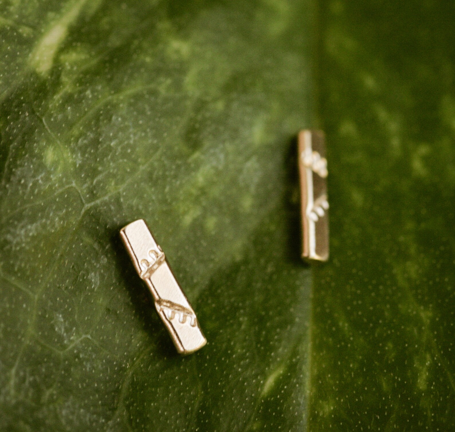 Tiny Line Studs Sterling Silver Gold Bar Studs Minimalist - Etsy