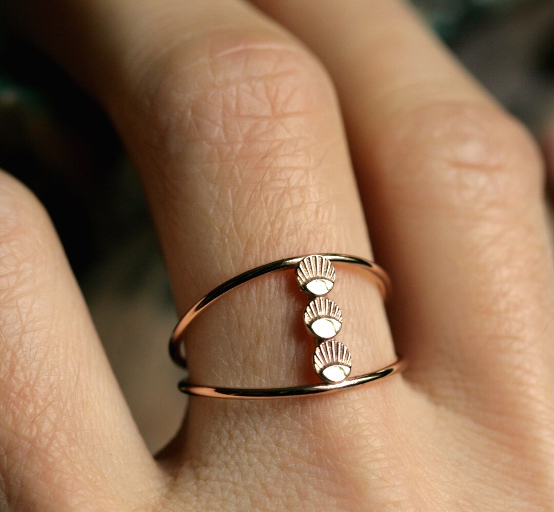 Sun Ring Cage Ring Double Band Ring Sun Jewelry Two Band Ring - Etsy