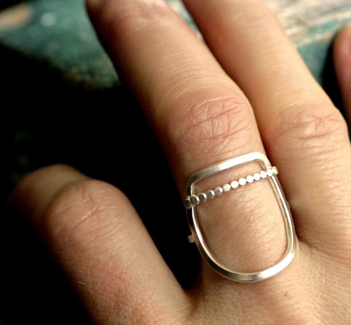 Modern Silver Ring Minimalist Cocktail Ring Matte Sterling | Etsy