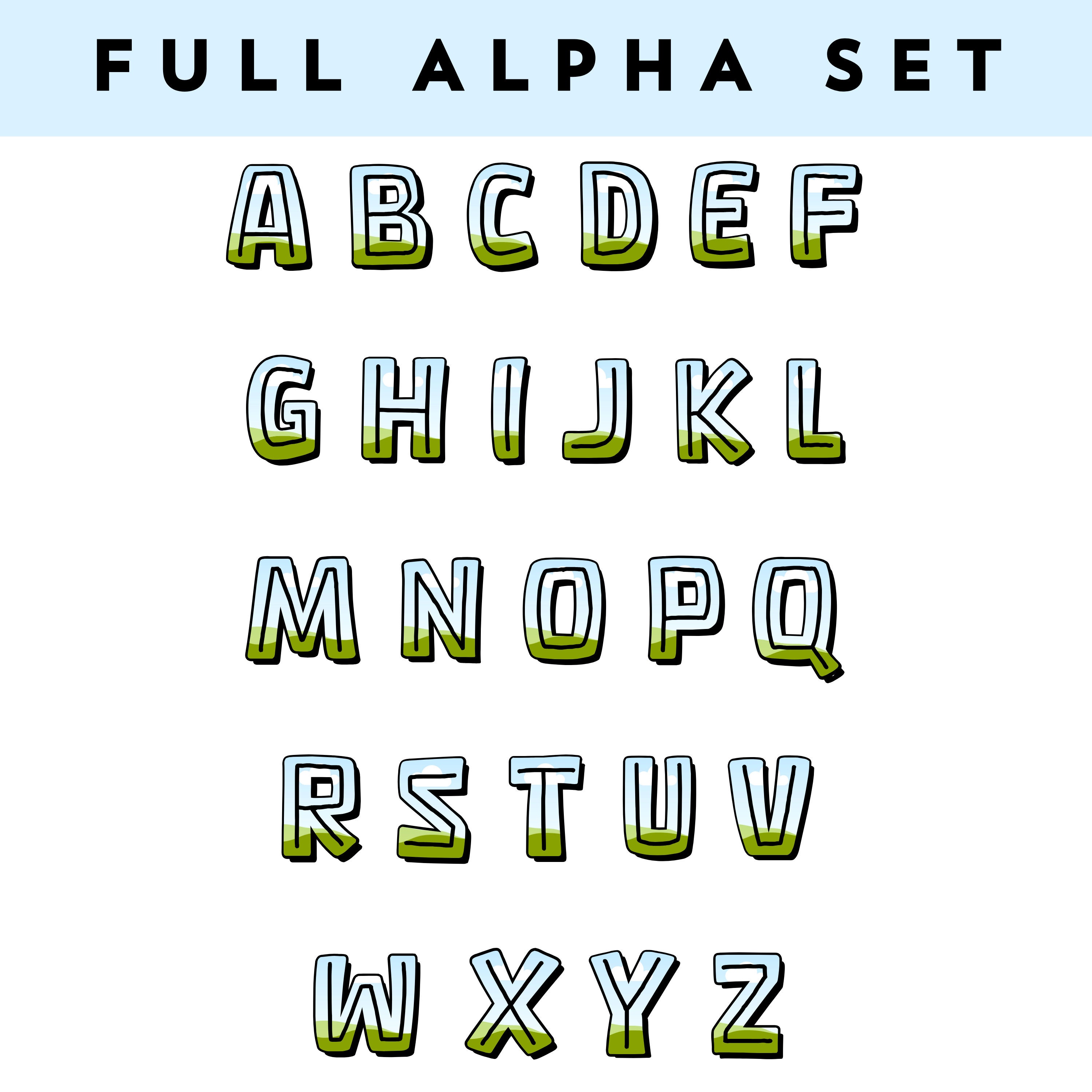 Centerline Doodle Editable Canva Frames Line In The Middle Alphabet Letters Template Alpha Set