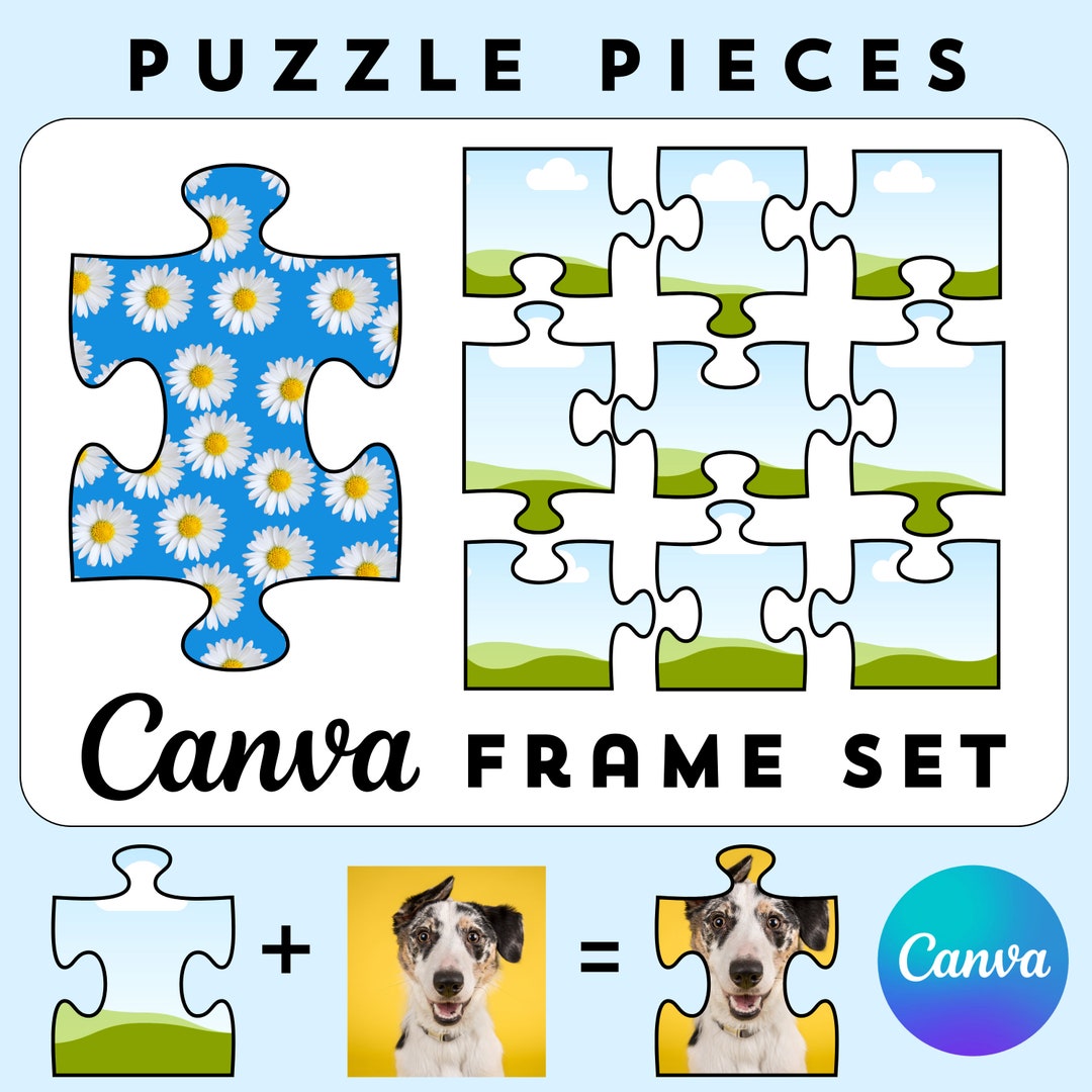 Puzzle Editable Canva Frames Puzzle Pieces Canva Template for ...