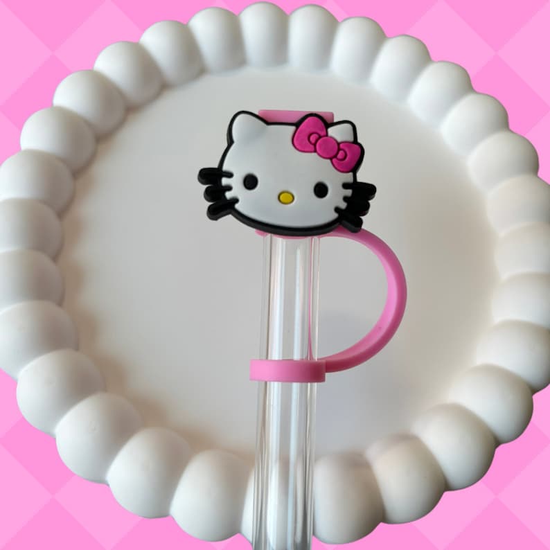 Hello Kitty Straw Topper 10mm - Etsy