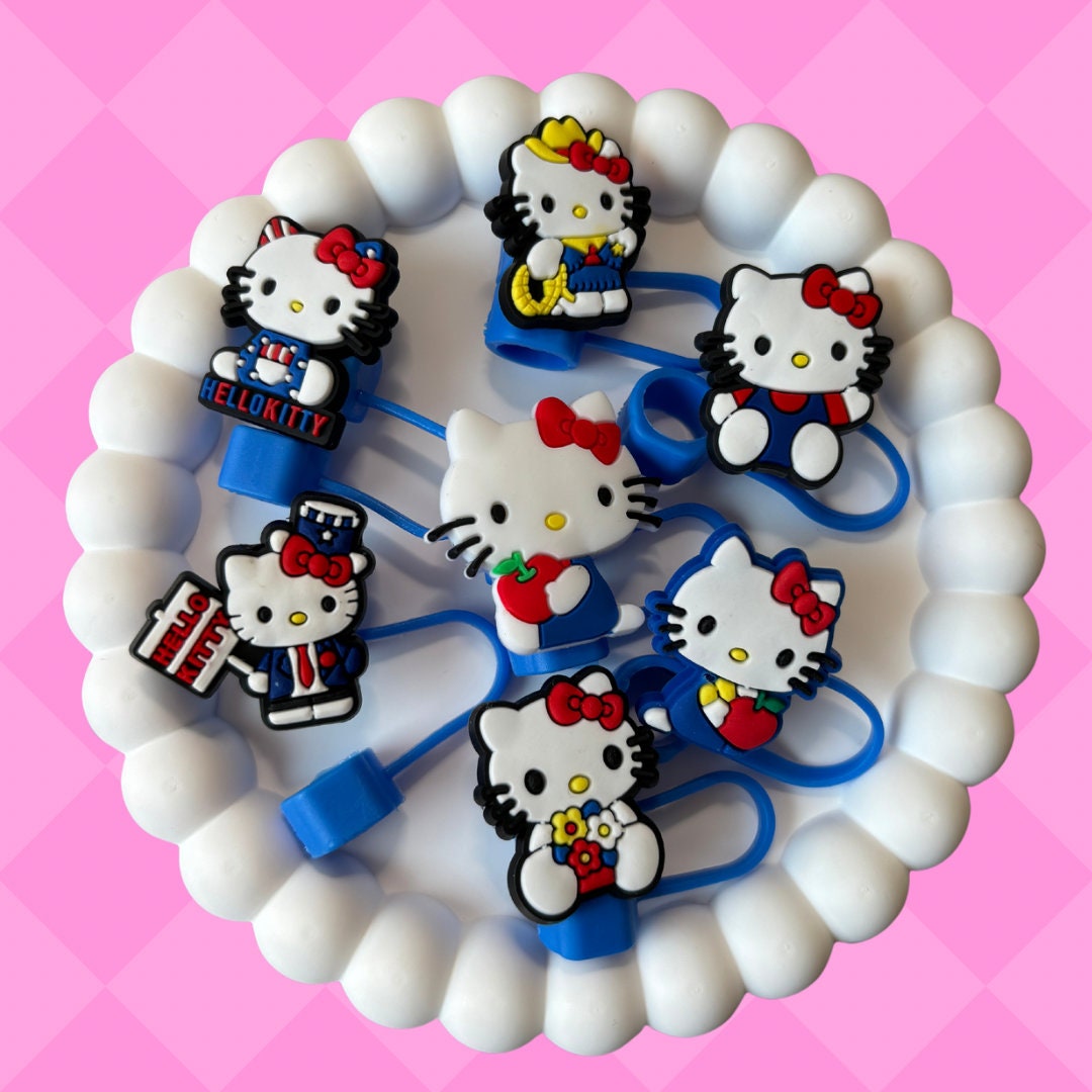 Cute Hello Kitty Straw Topper 10mm - Etsy