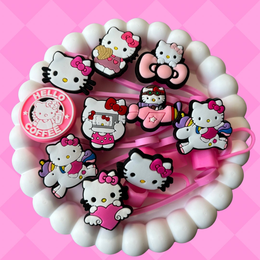 Hello Kitty Straw Topper 10mm - Etsy
