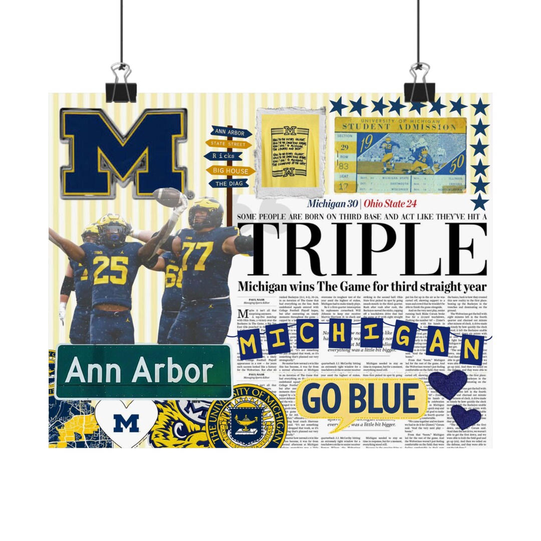 University of Michigan Poster - Etsy