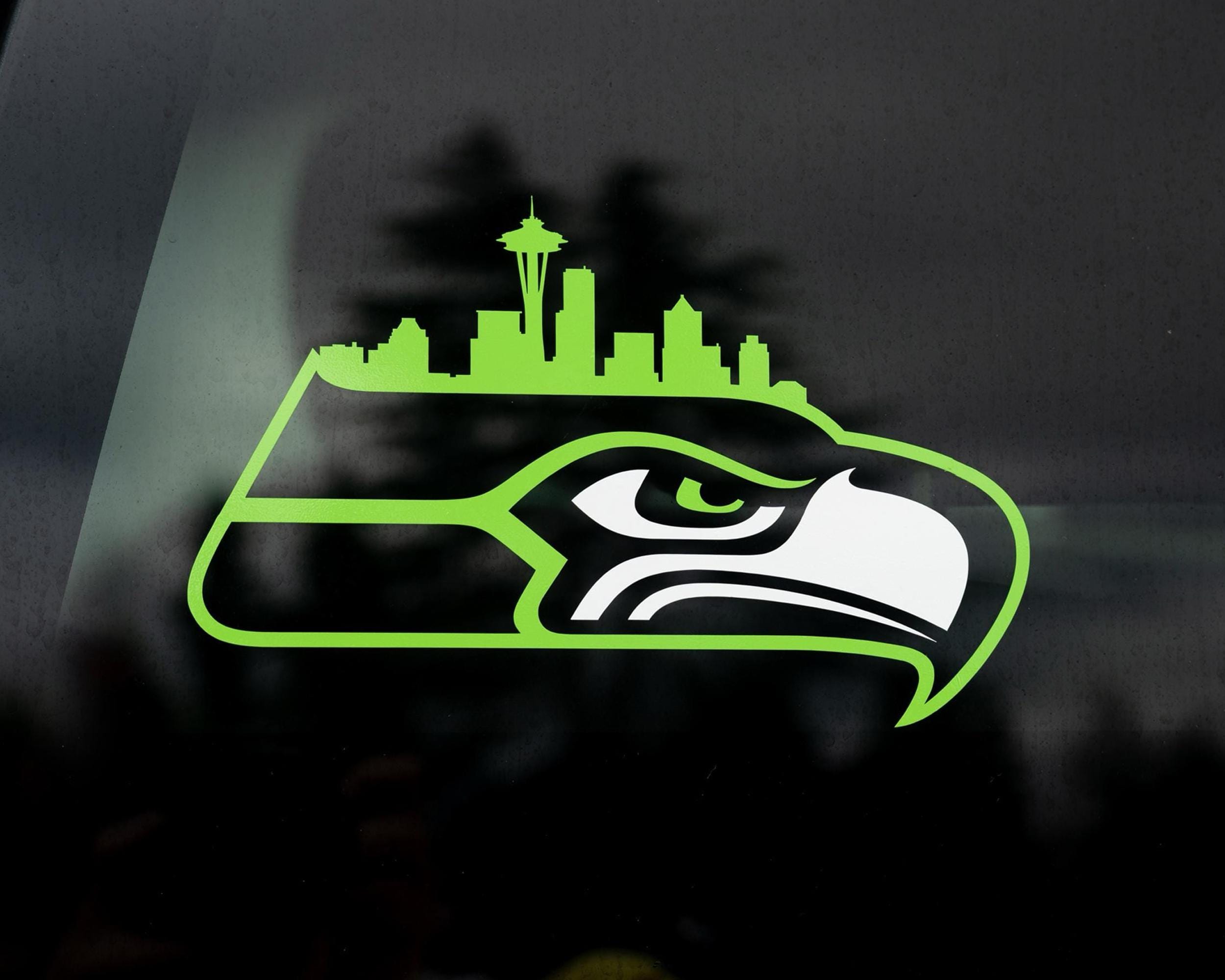 Seahawks Skyline of Seattle Space Needle Vinyl Die-cut Decal Sticker ...