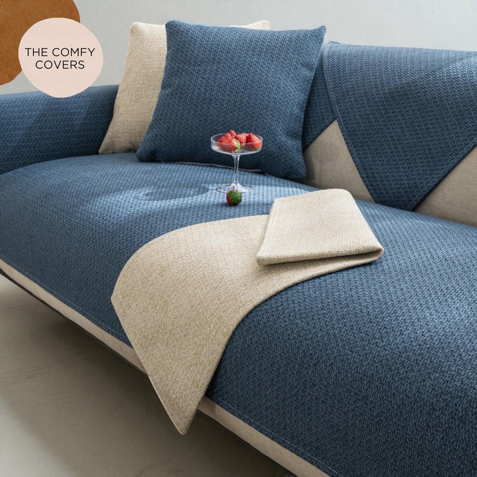 Sofa Dust Cover, Cotton Couch Cover, Linen Sofa Cover, Large Size Couch ...