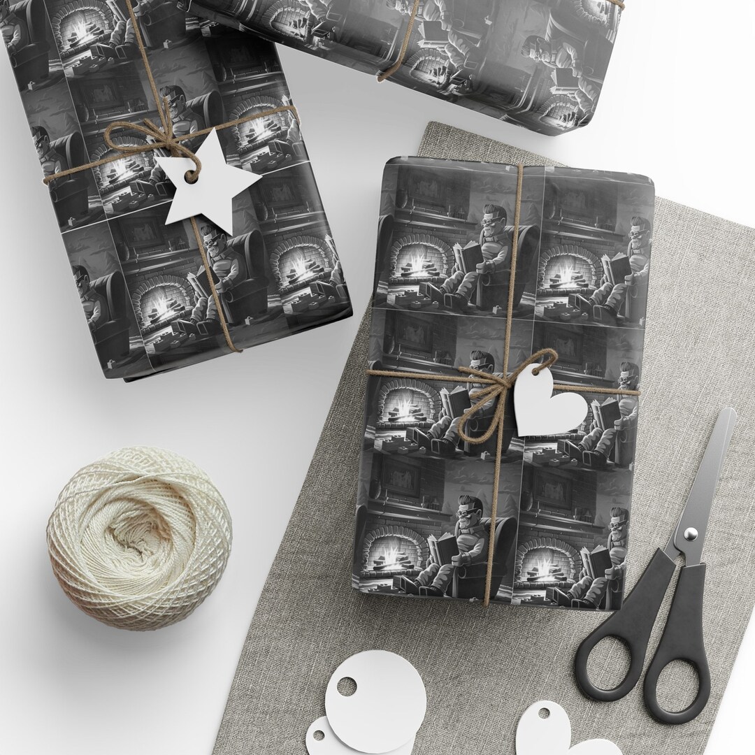Frankenstein's Monster Reading 1 | Custom Wrapping Paper | Gifts for ...