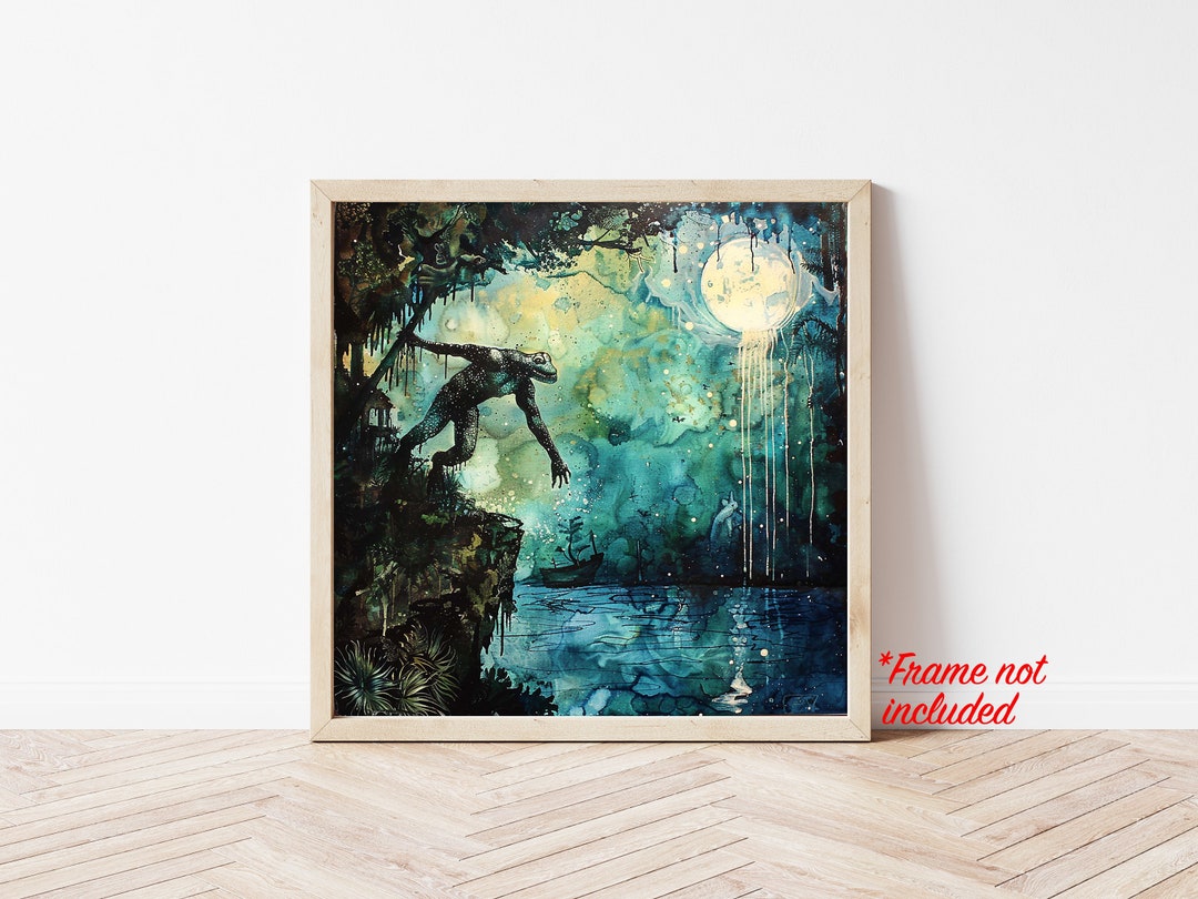 Frogman Cliffdiving1 | Poster Print | Monster Wall Art | Premium ...