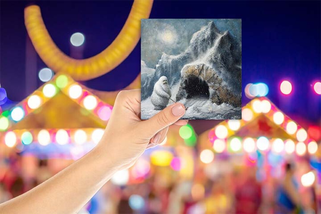 Abominable Snowman Snow Blowing 2, Square Stickers, Premium Vinyl (3x3 ...