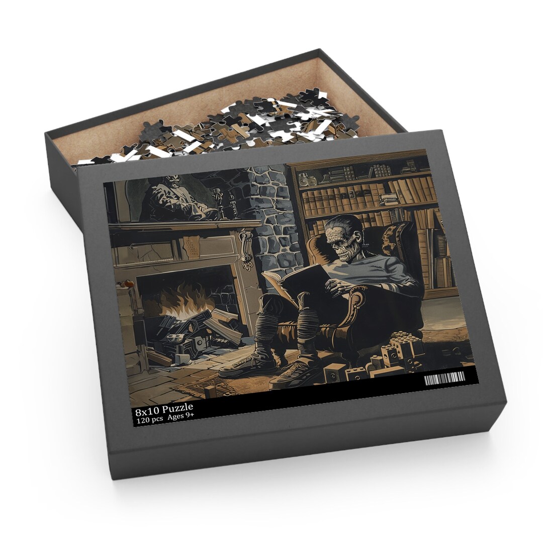 Frankenstein Reading 3 Idle Family Puzzle 120, 252, 500-piece Jigsaw ...