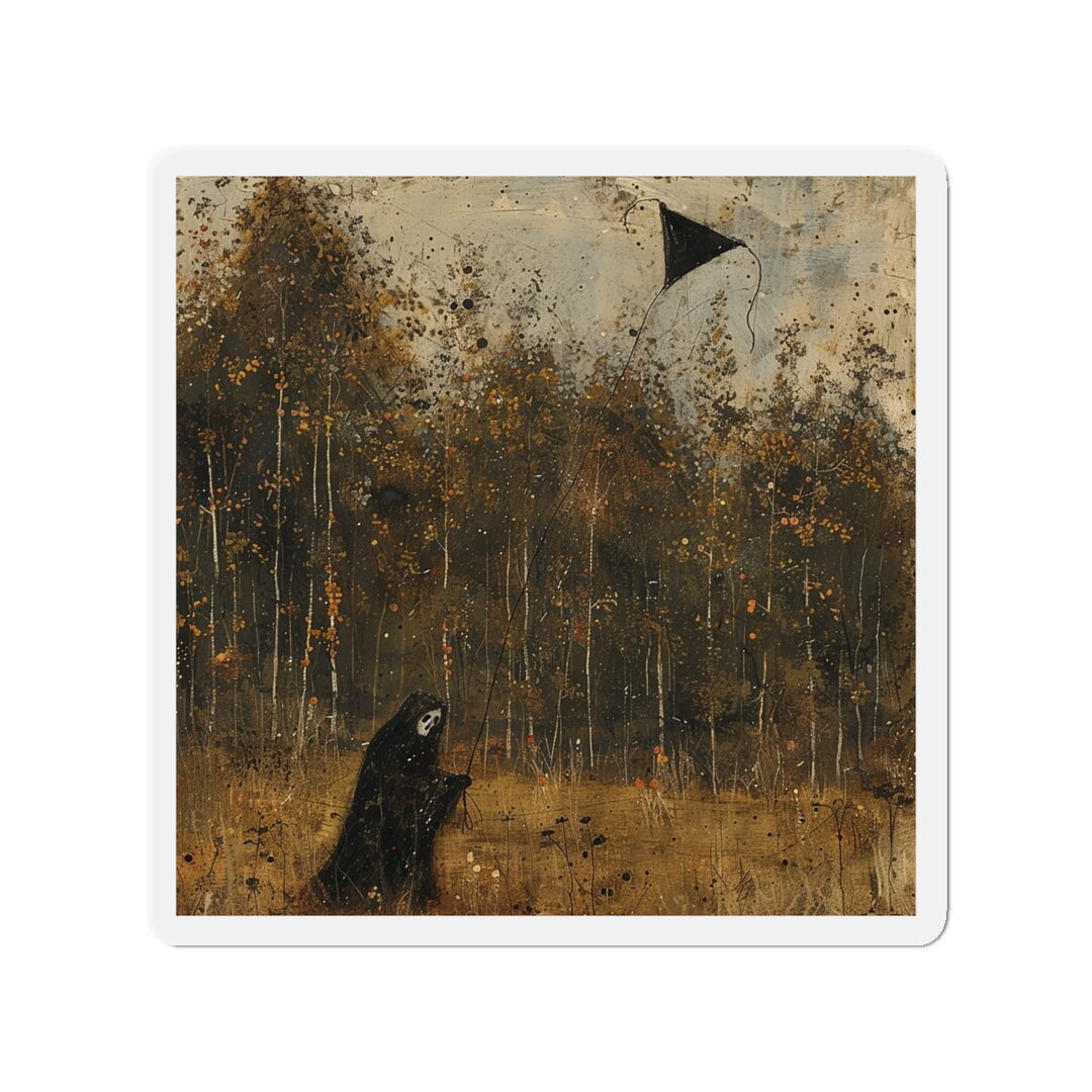 Grim Reaper Flying Kite 1, Square Magnets, Indoor/outdoor, Vinyl, 3 ...