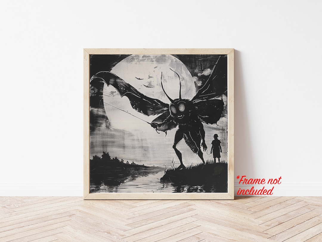 Mothman Fishing5 | Poster Print | Monster Wall Art | Premium | Matte ...