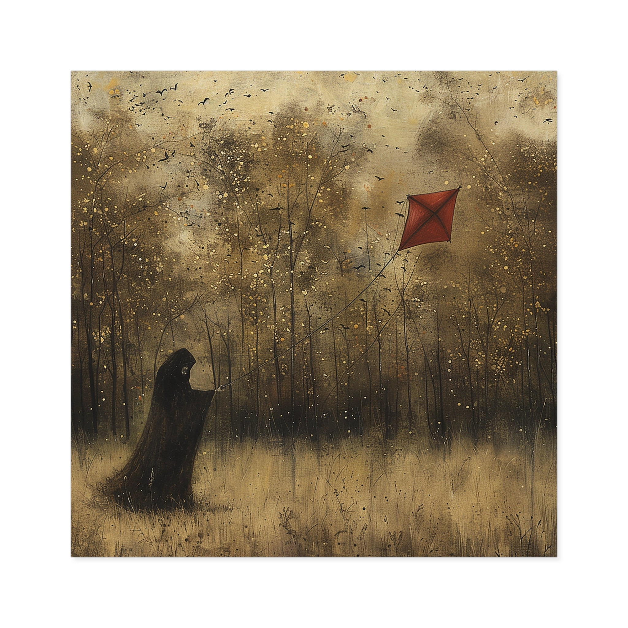 Grim Reaper Flying Kite 2 | Square Stickers | Premium Vinyl | (3x3 4x4 ...
