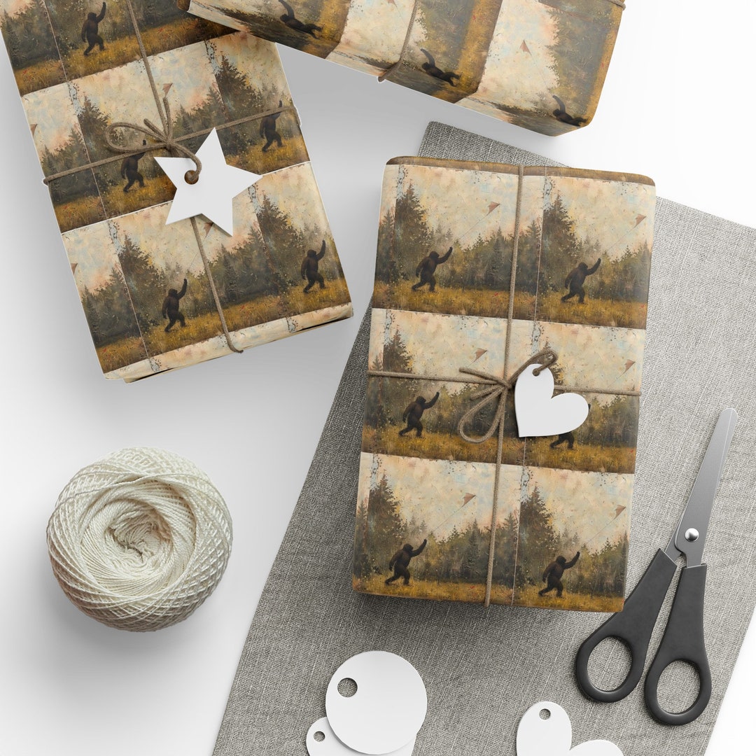 Bigfoot Flying Kite 1 Custom Wrapping Paper Gifts for Everyone Birthday ...