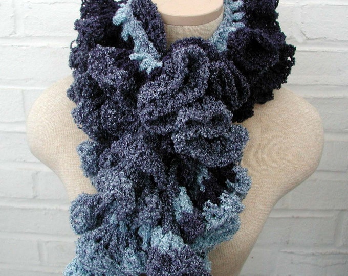 Blue Ruffle Scarf - Etsy
