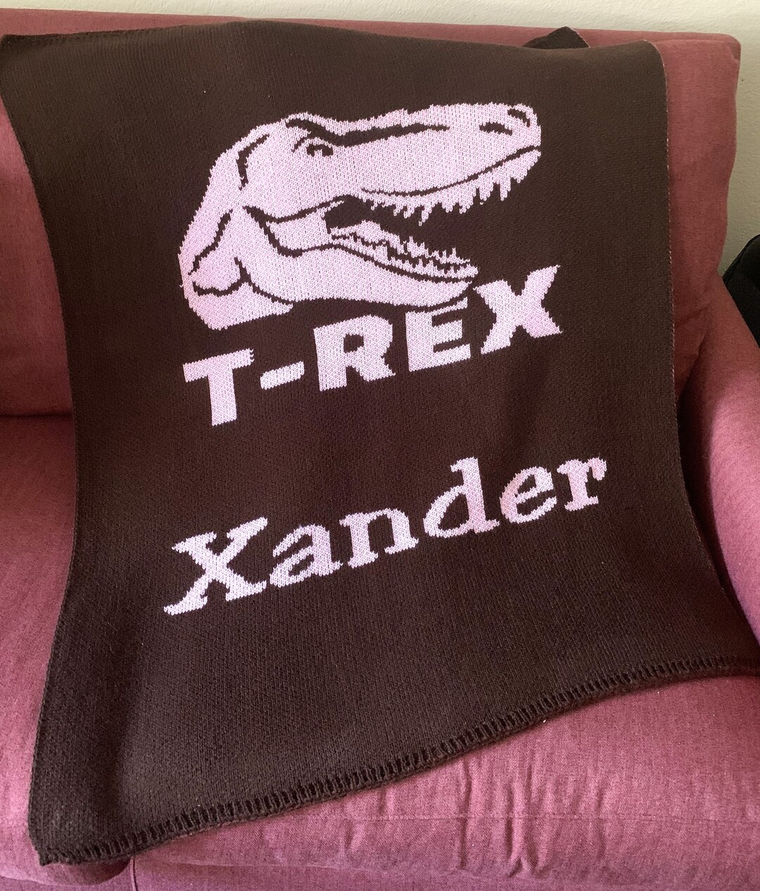 Personalized Tyrannosaurus Rex Blanket - FREE SHIPPING, Toddler Blanket ...