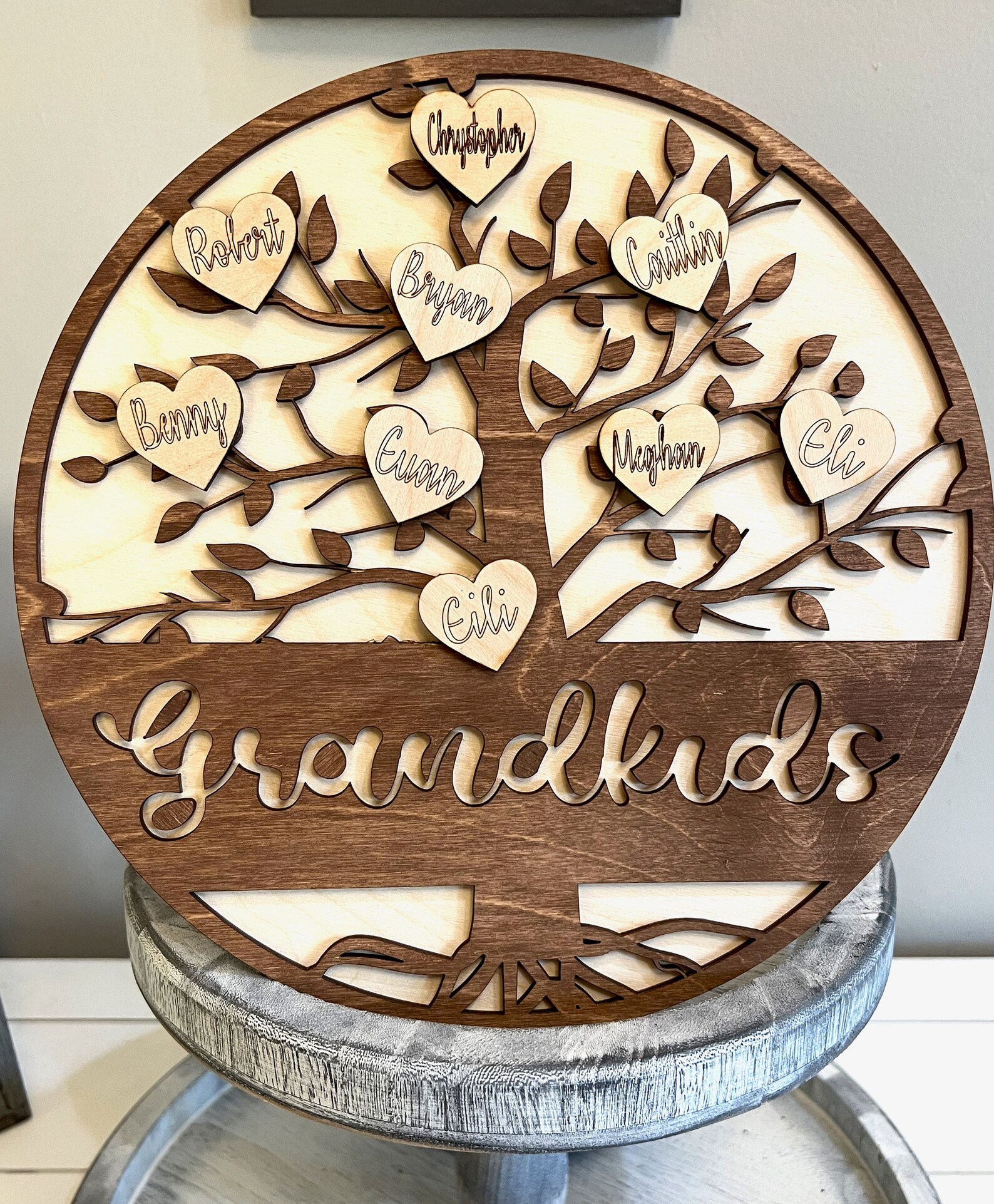 Family Tree Sign, Grandkids Tree Sign, Grandkids Sign, Grandchildren ...