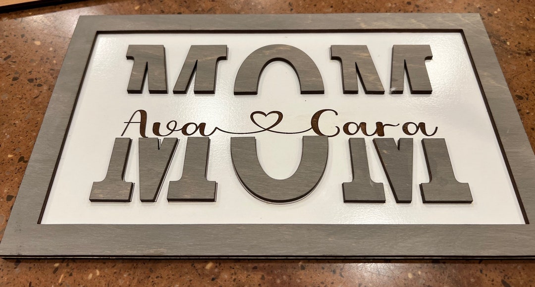 Mom Sign With Kids Names, Gift for Mom From Kids, Mom Sign Kids ...