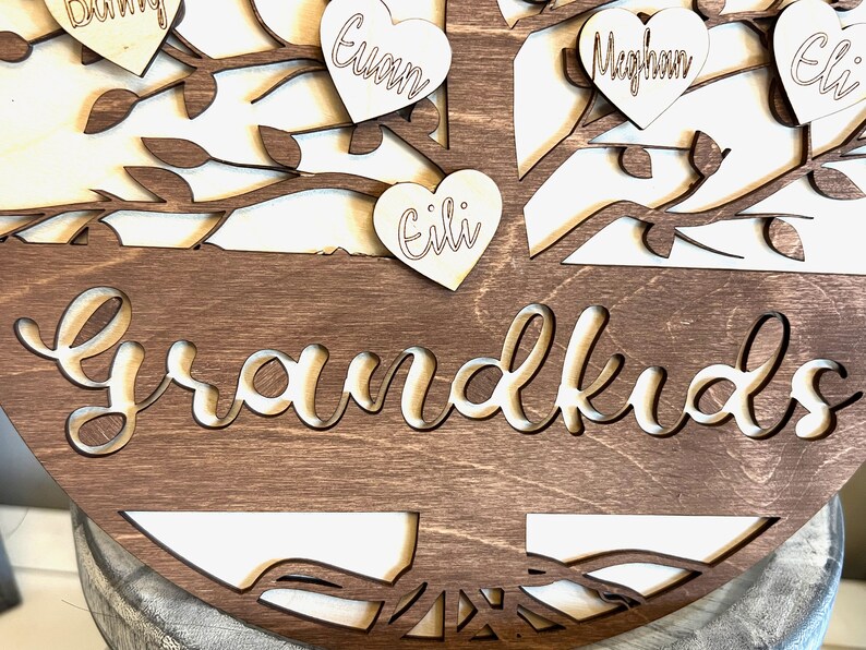 Family Tree Sign, Grandkids Tree Sign, Grandkids Sign, Grandchildren ...