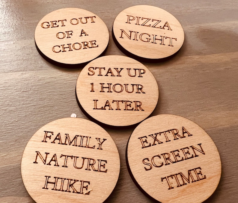 Kids Wood Reward Token, Chore Chart Rewards, Good Behavior Jar Chart ...