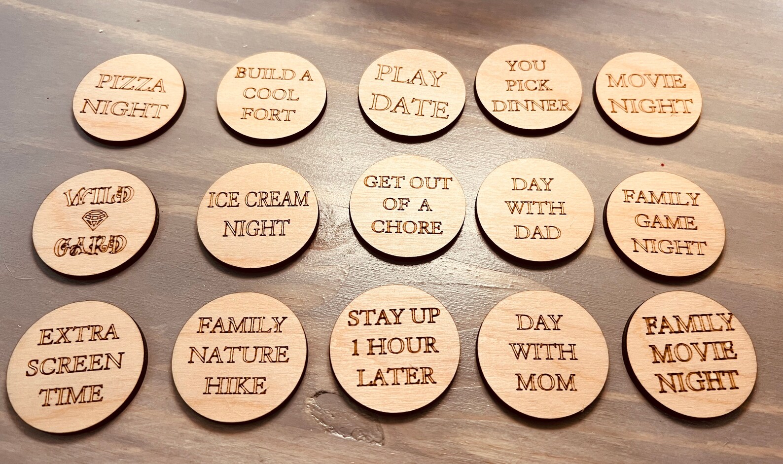 Kids Wood Reward Token, Chore Chart Rewards, Good Behavior Jar Chart ...