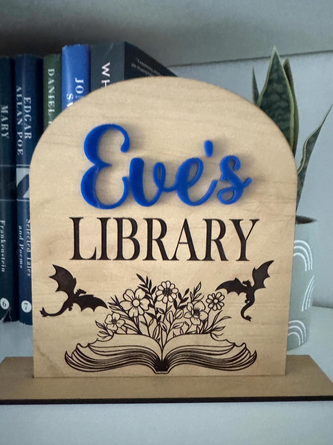 Romantic Fantasy Book Gift, Personal Library Sign, Dystopian Bookshelf ...