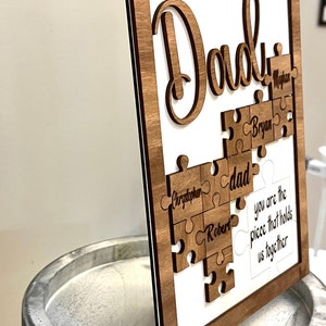 Dad Puzzle Sign, Dad Piece That Holds Us Together, Fathers Day Puzzle ...