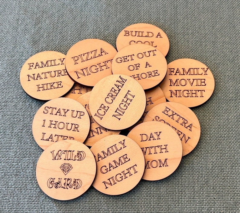 Kids Wood Reward Token, Chore Chart Rewards, Good Behavior Jar Chart ...