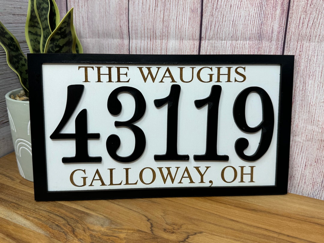 Last Name Sign, Zip Code Sign Home Sweet Home, Town Name Sign, Custom ...