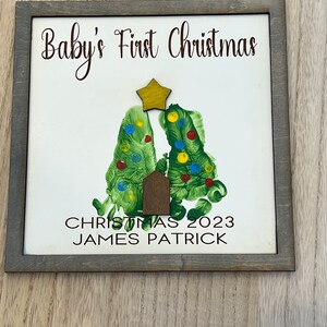 Babys First Christmas Svg, Diy Christmas Sign, Footprint Svg, Footprint ...