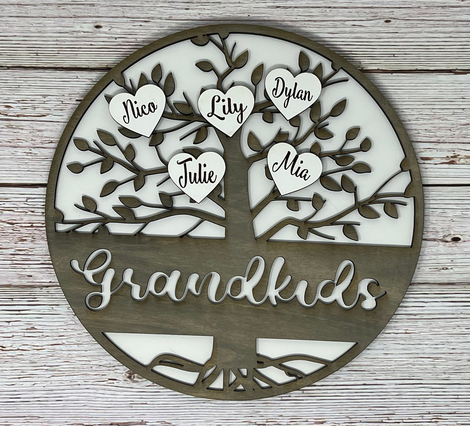 Family Tree Sign, Grandkids Tree Sign, Grandkids Sign, Grandchildren ...