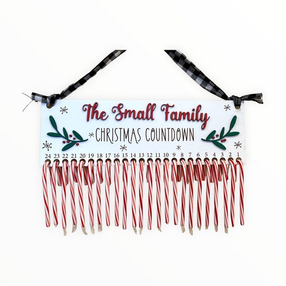 Candy Cane Wall Decorations Personalized Candy Cane Christmas Countdown ...