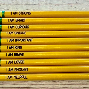Affirmation Pencils for Kids, Pencils With Quotes, Engraved Pencils ...