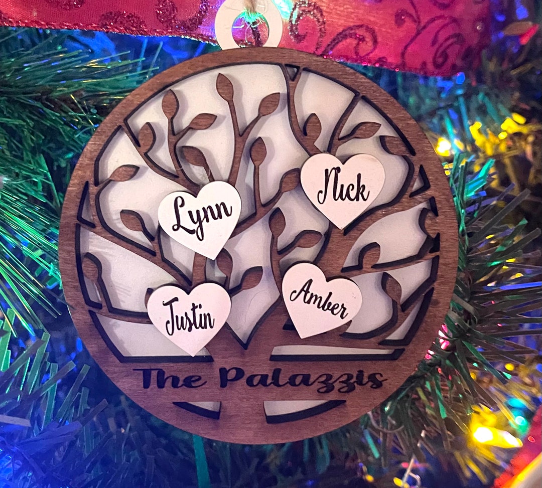 Family Tree Christmas Ornament, Gift From Grandkids for Grandma ...