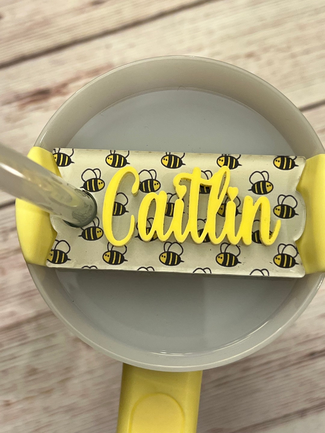 Stanley Cup Name Plate for Her, Stanley Cup Name Tag, Bumble Bee Name ...