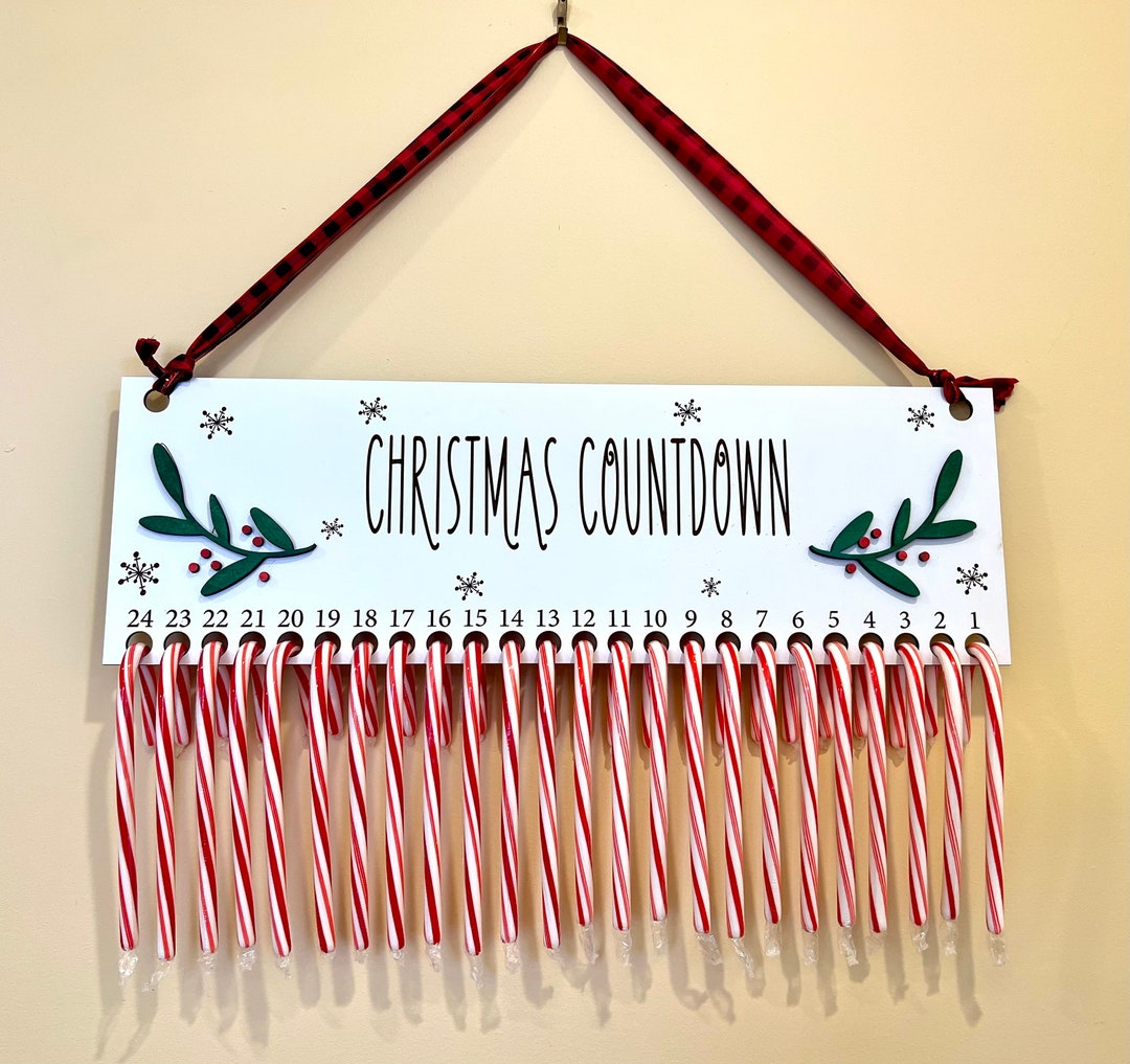 Christmas Countdown Candy Cane Sign, Christmas Countdown for Kids ...