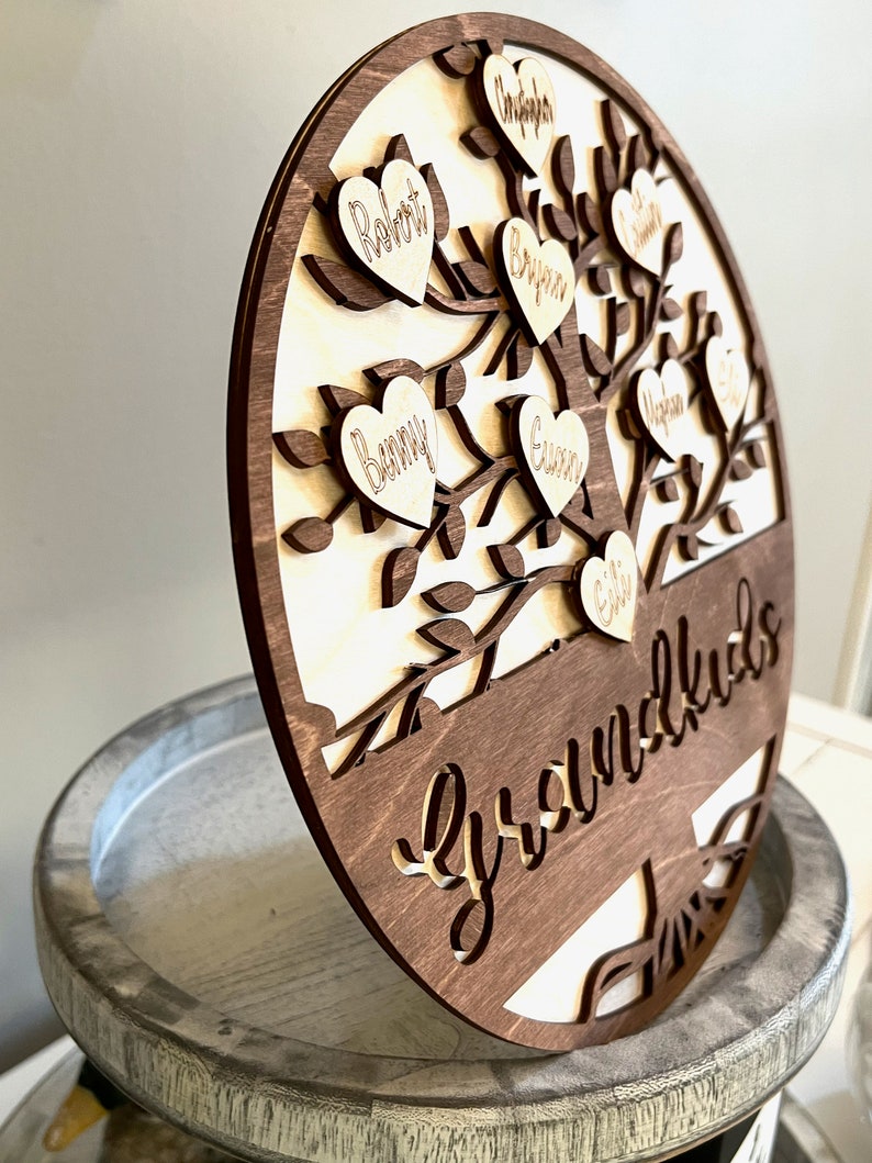 Family Tree Sign, Grandkids Tree Sign, Grandkids Sign, Grandchildren ...