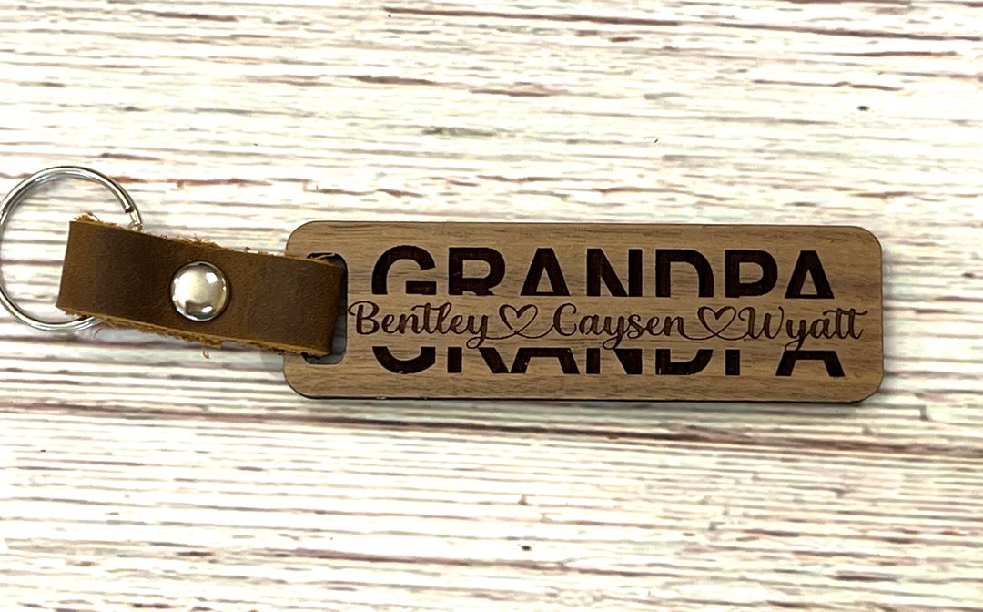 Grandpa Gift, Grandpa Keychain With Grandkids Names, Gift for Grandpa ...
